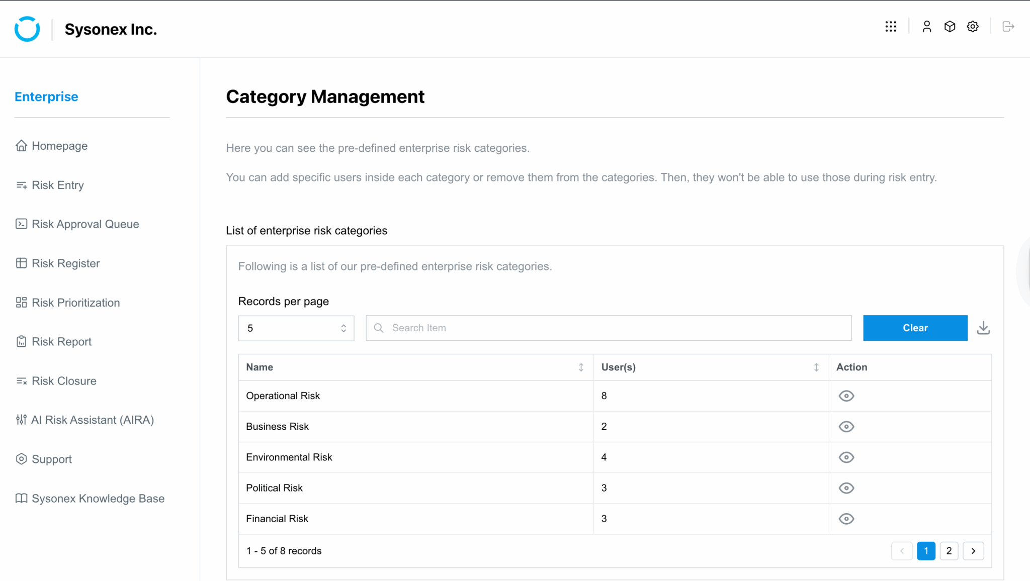 SysRisk - Risk Management Platform